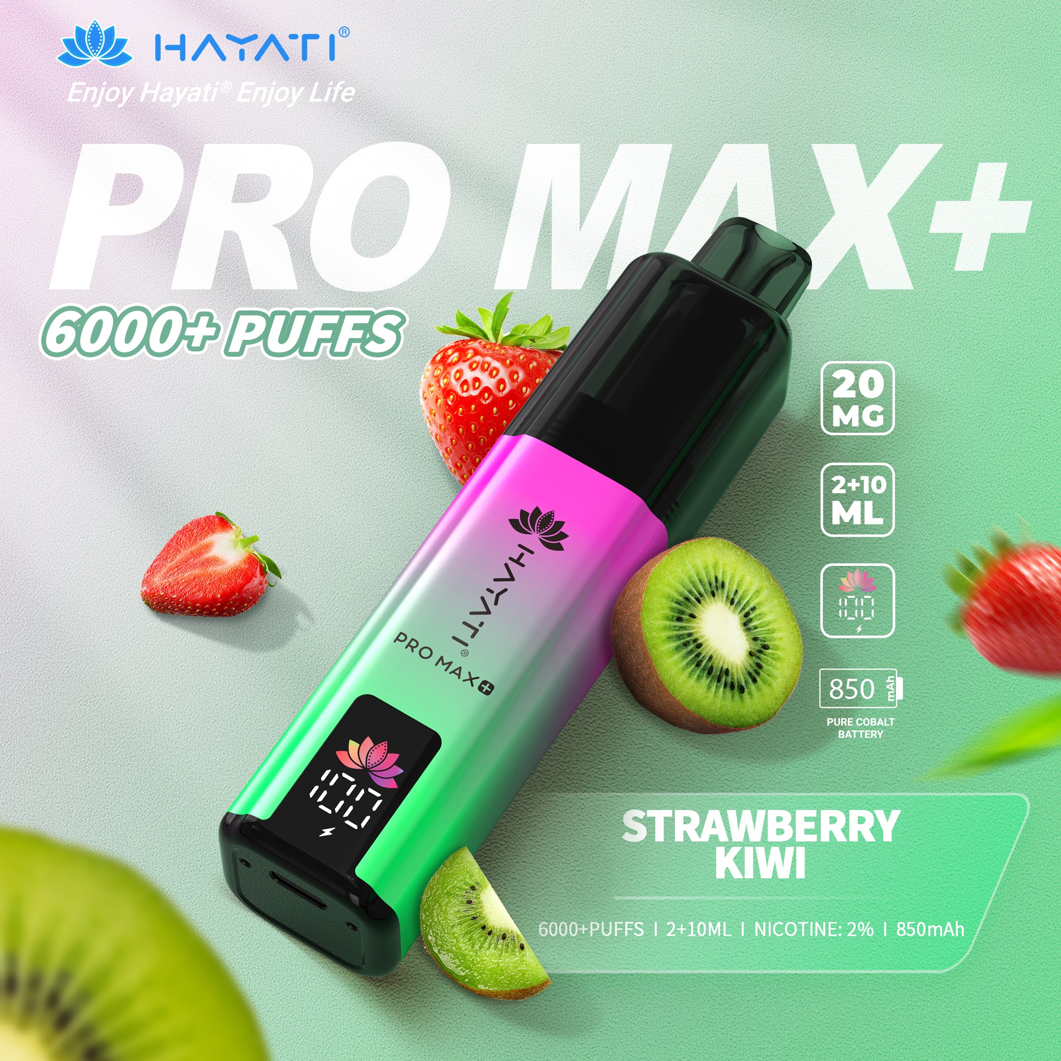 HAYATI PRO MAX PLUS KIT STRAWBERRY KIWI 6000+Puffs – HAYATI REFILL PODS